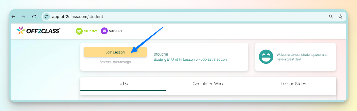 How can I help a student join a synchronous class?